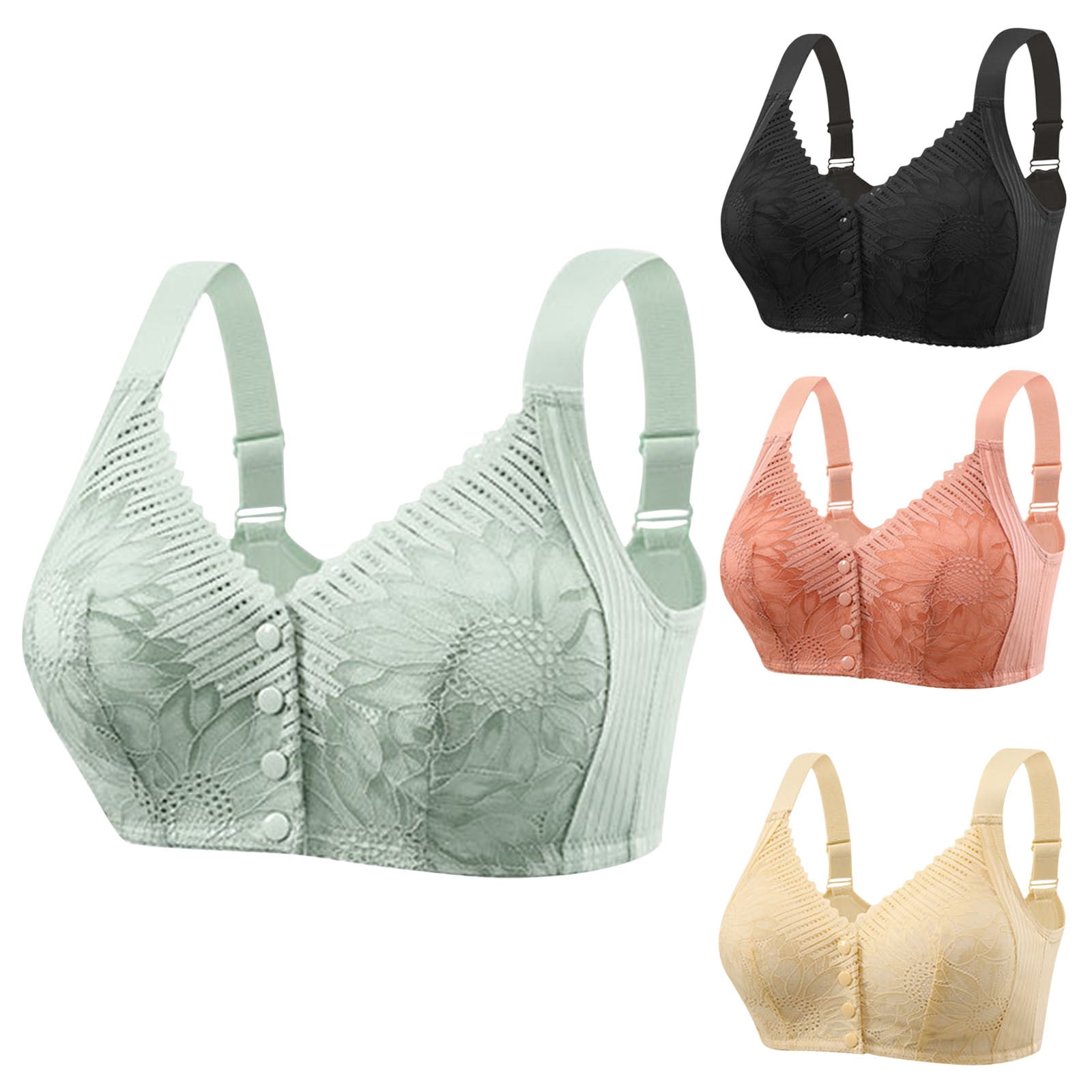 Agkizg Plus Size Womens Bras,T-Shirt Bras for Women Push Up Bras,Solid ...