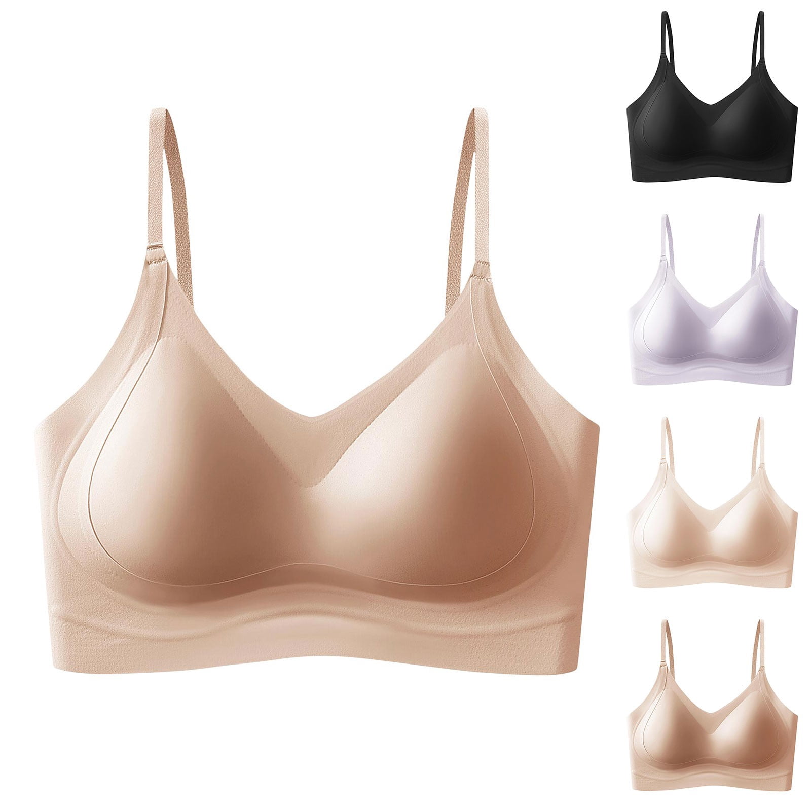 Agkizg T‑Shirt Bras for Women Push Up Solid Color Seamless Full ...