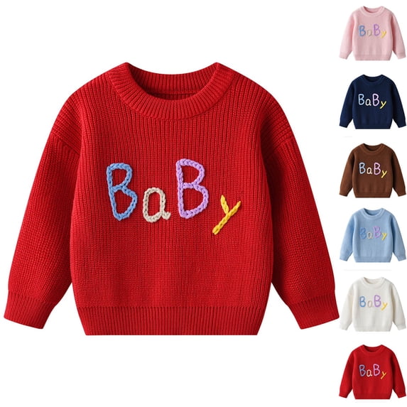 Agkizg Toddler Baby Girl Fall Knit Sweater, Long Sleeve Floral ...