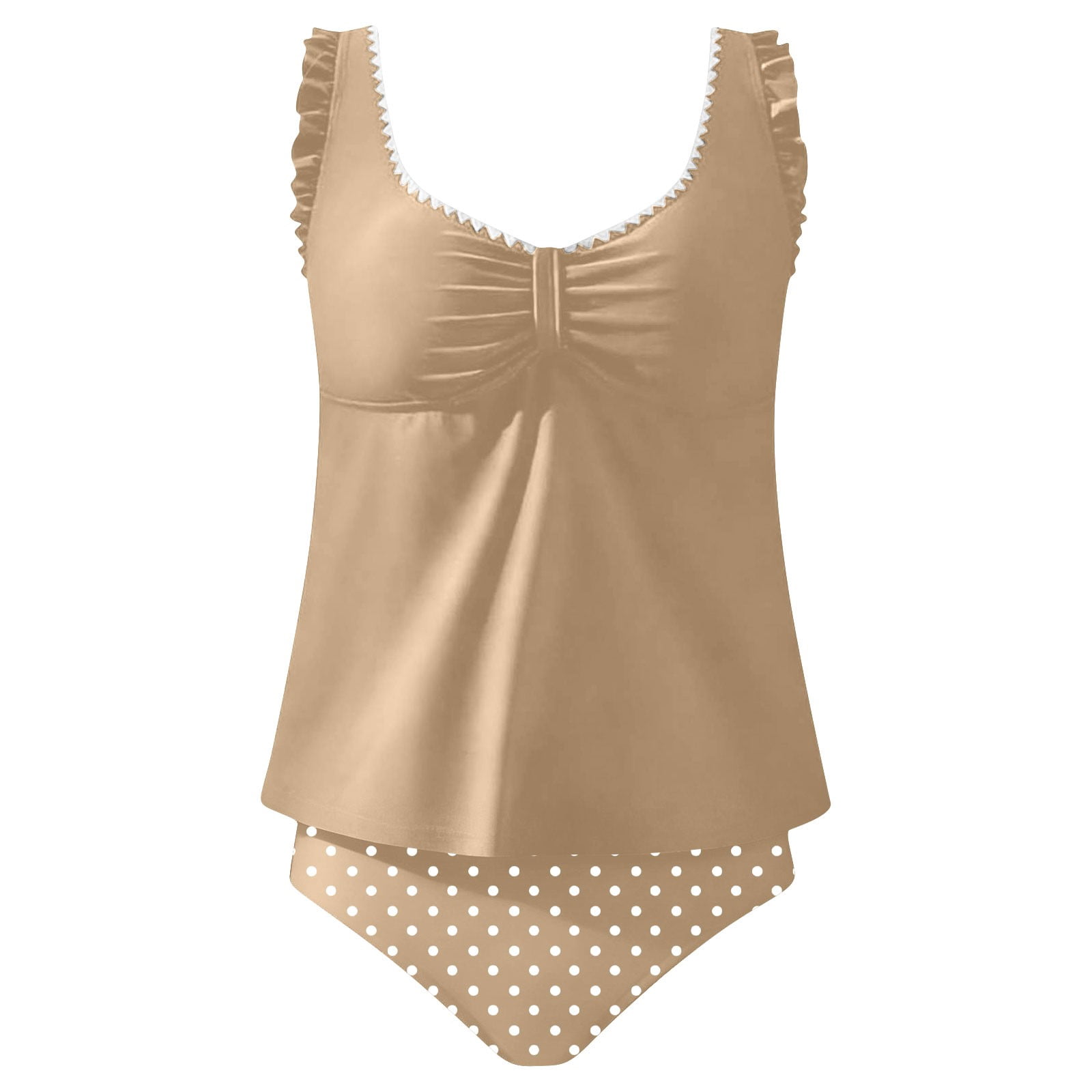 Agkizg Two Piece Tankini Swimsuit Set,Ties Front Adjustable Split ...