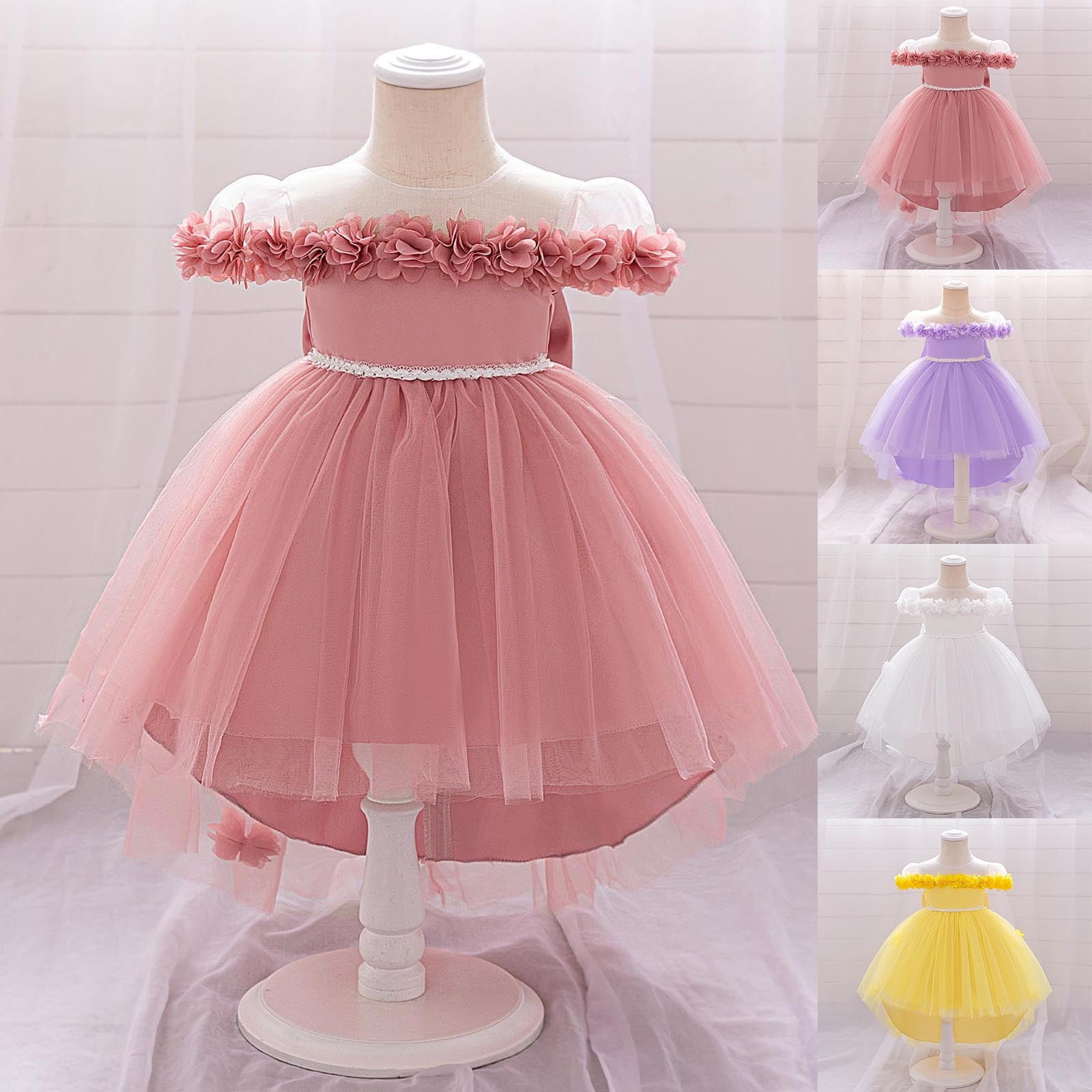 Agkizg Wedding Dress for Girls Sleeveless Tank Dresses Crewneck Solid ...