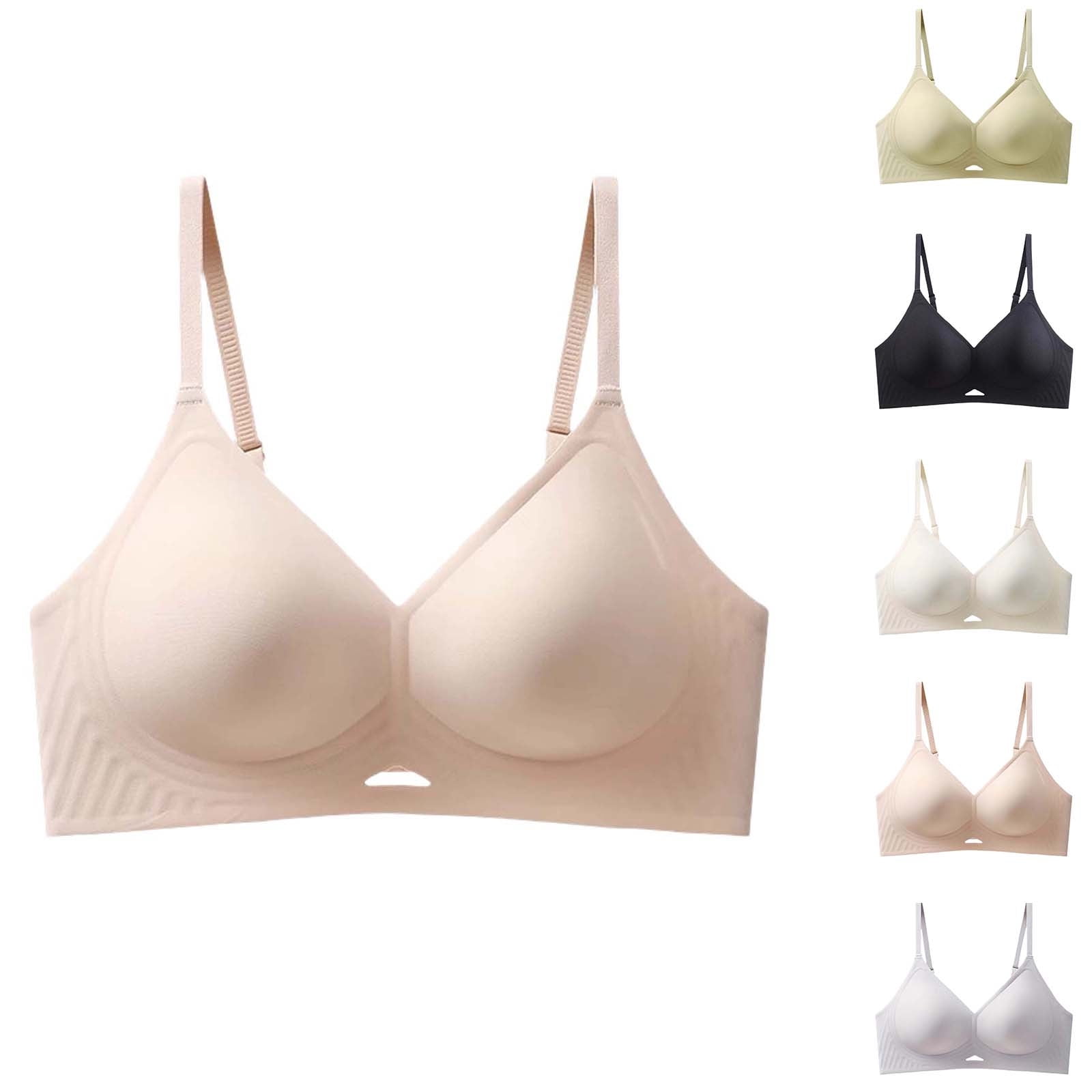 Agkizg Wireless Bras for Women Push Up Solid Color Seamless Thin Straps ...