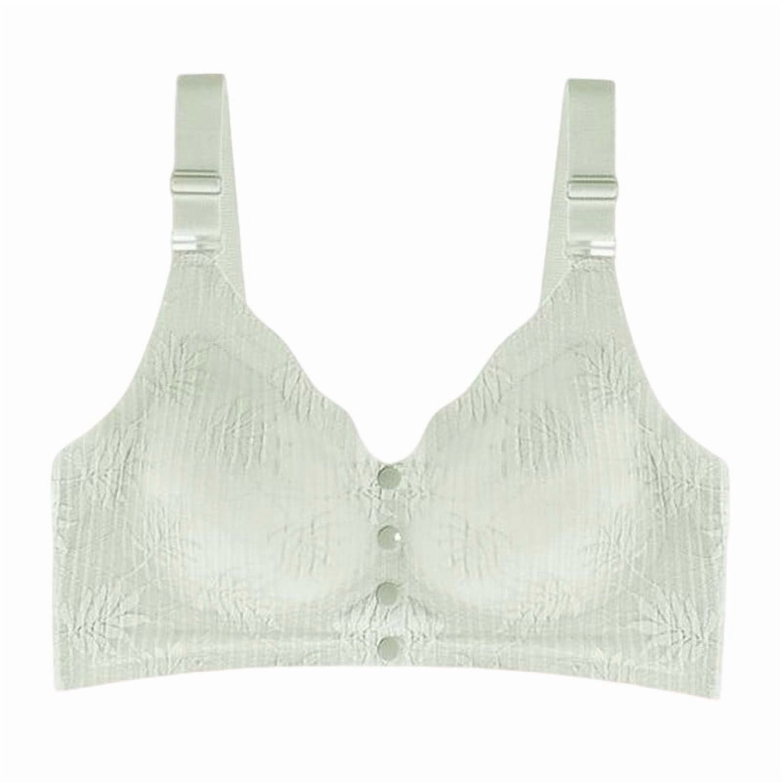 Agkizg Wireless Everyday Bra Front Open Push Up Breathable Soft ...