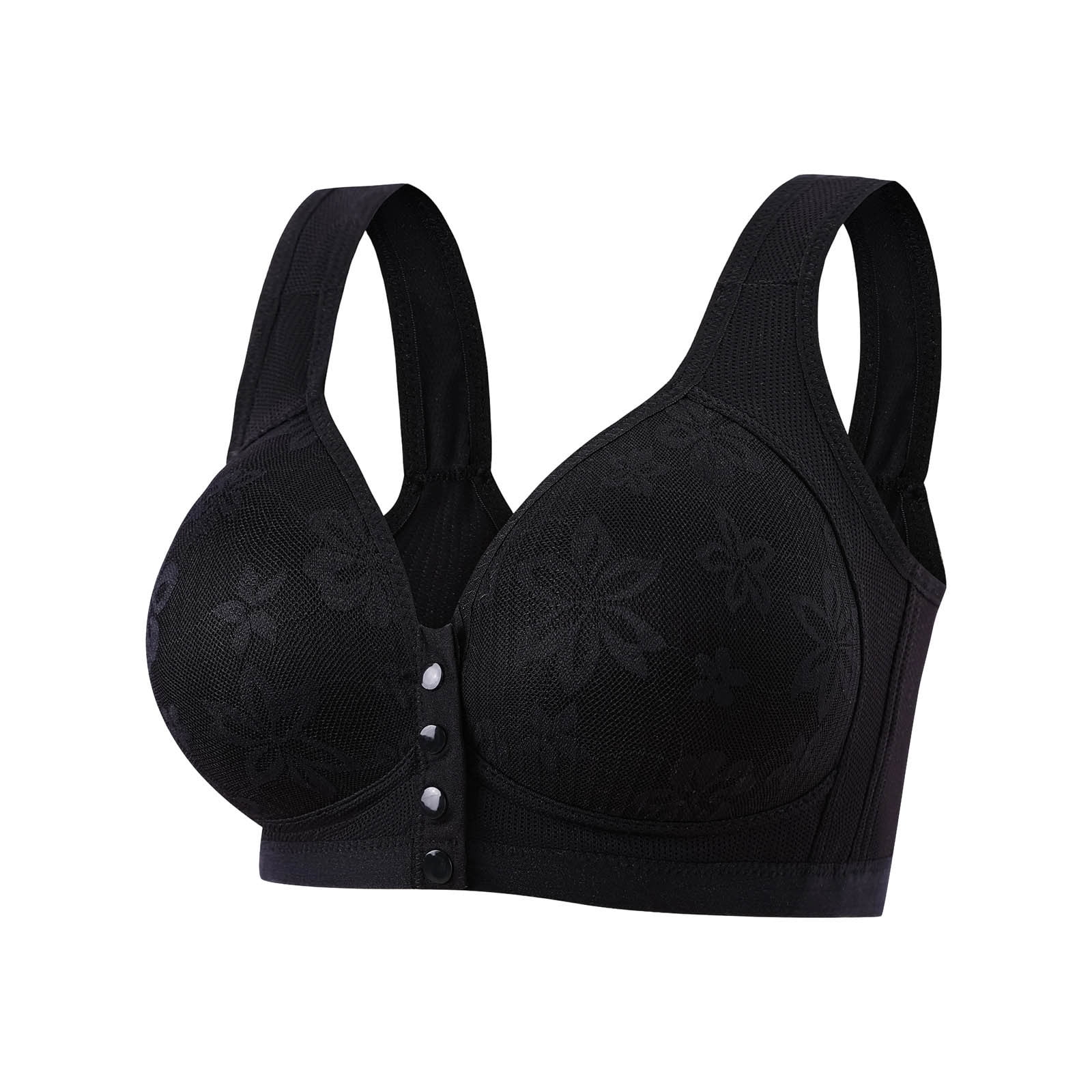 Agkizg Women's Front Closure Bra Wireless Push Up Lace Unlined Daily ...