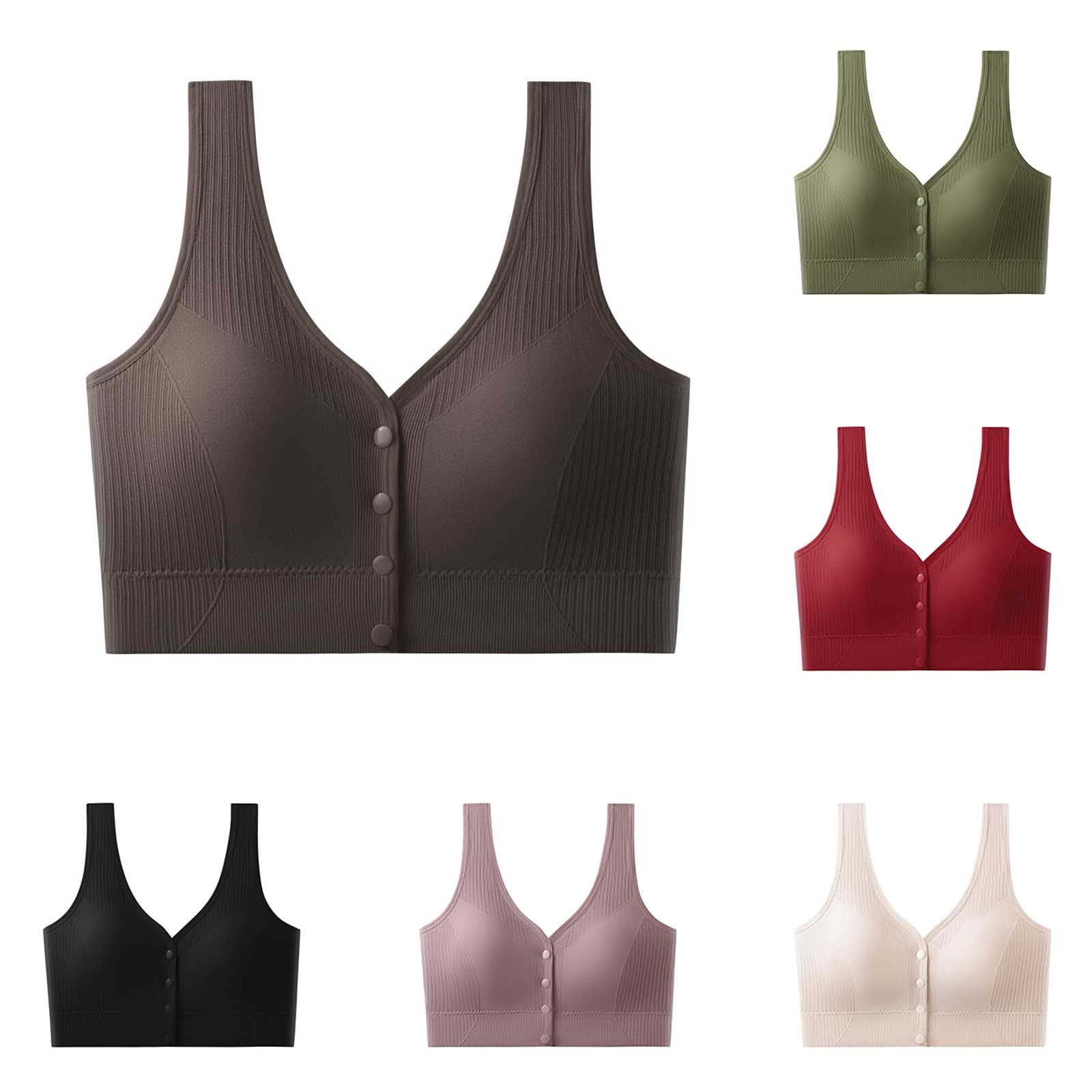 Agkizg Women's Front Closure Sports Bra Medium Support Shockproof ...