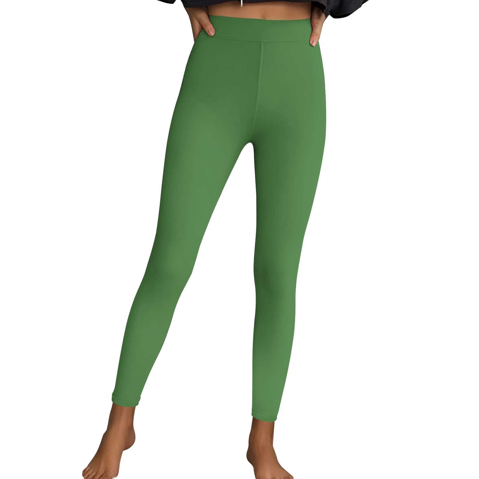 Agkizg Women's Pants Solid Color Leggings Casual Daily Wear Womens ...