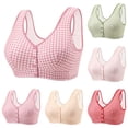 Agkizg Women's Plus Size Front Closure Bra Wireless Push Up Breathable ...