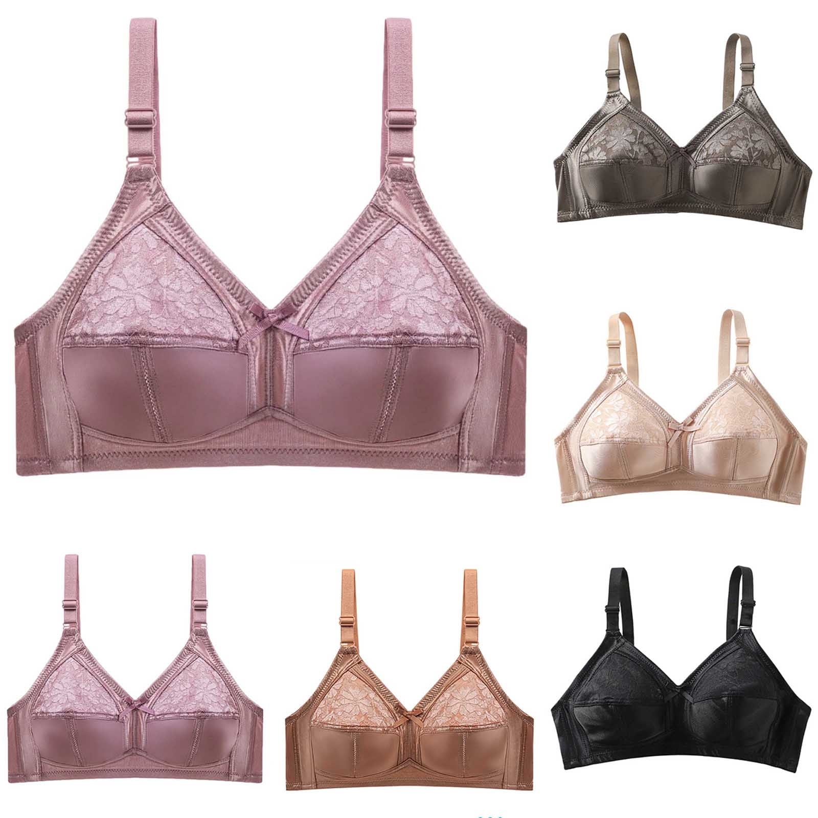 Agkizg Women's Plus Size Wireless Bra Lace Push Up Lift Support ...