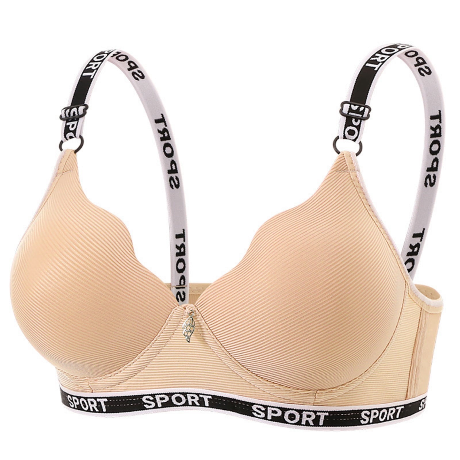 Agkizg Women's Wireless Bra Fixed Cups Push Up Breathable Seamless ...