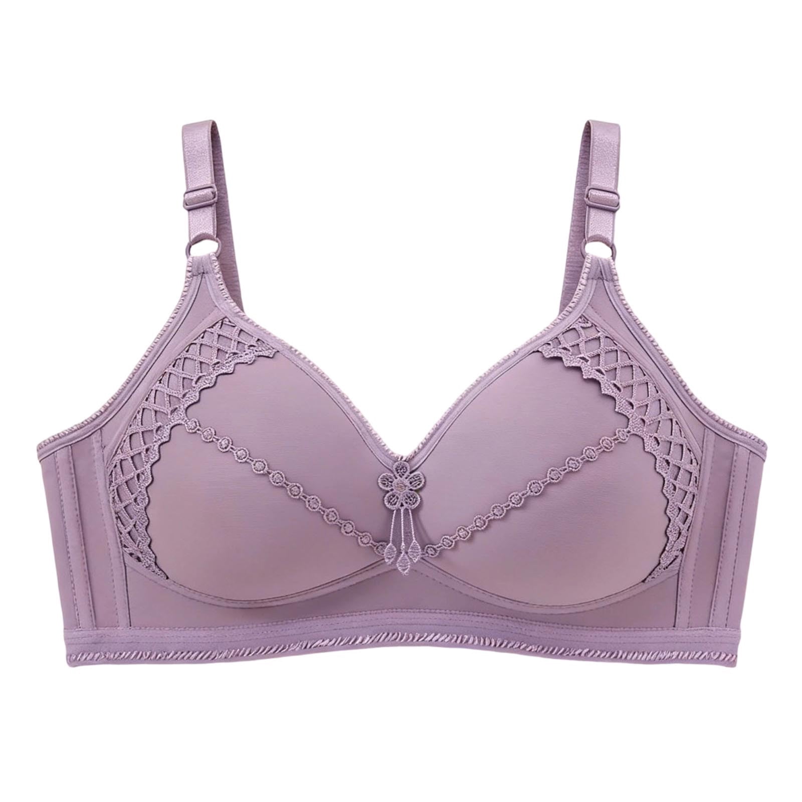 Agkizg Women's Wireless Bra Push Up Breathable Seamless Unlined Plus ...