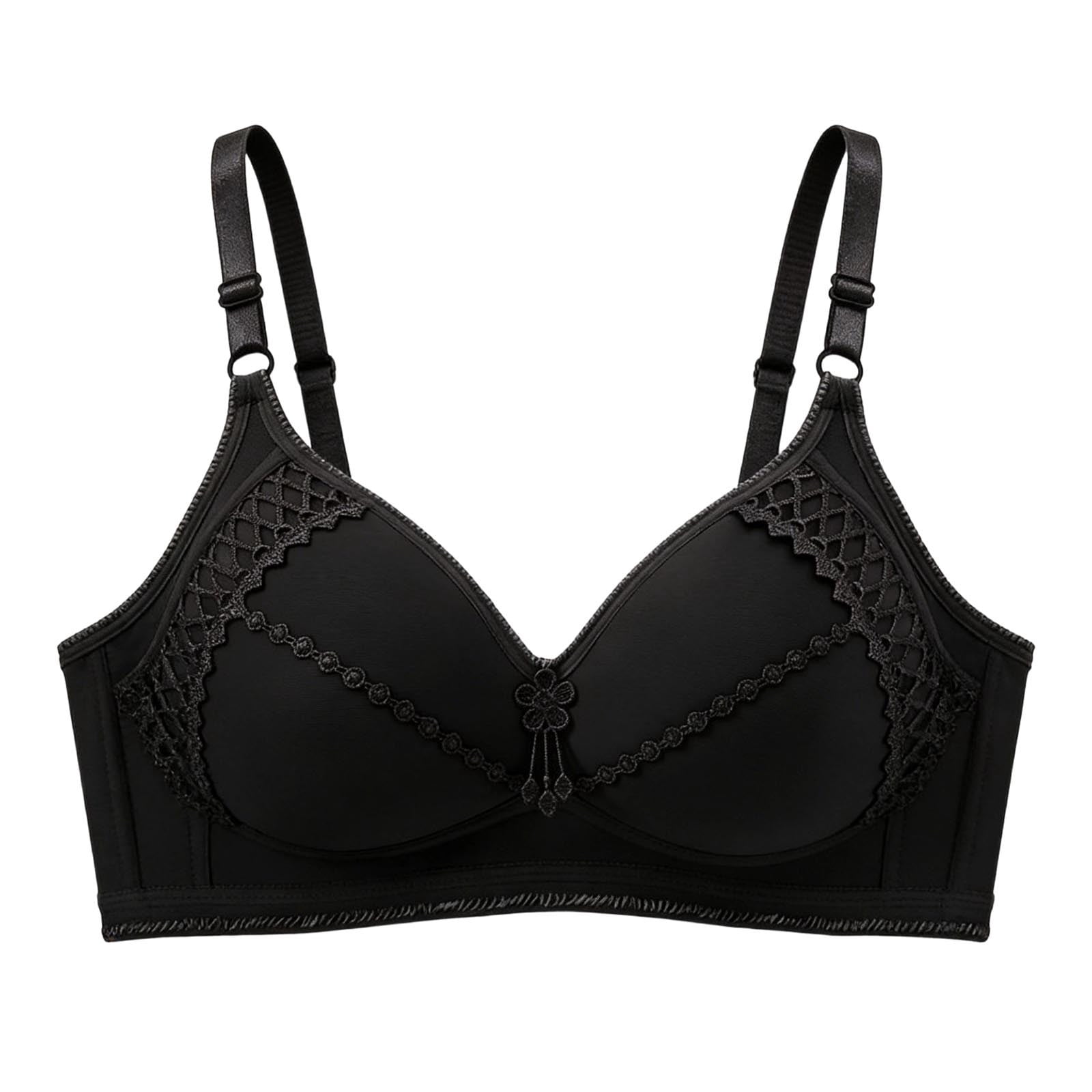 Agkizg Women's Wireless Bra Push Up Breathable Seamless Unlined Plus ...