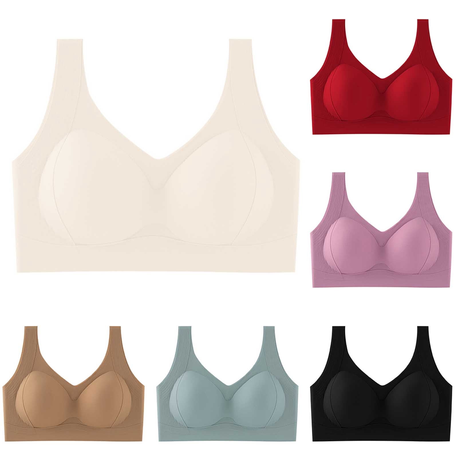 Agkizg Women's Wireless Bra Push Up Seamless Racerback Breathable ...