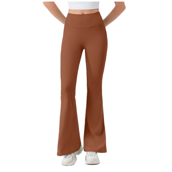 Agkizg Yoga Shorts Solid Color Full Length High Waist Elastic Waistband ...