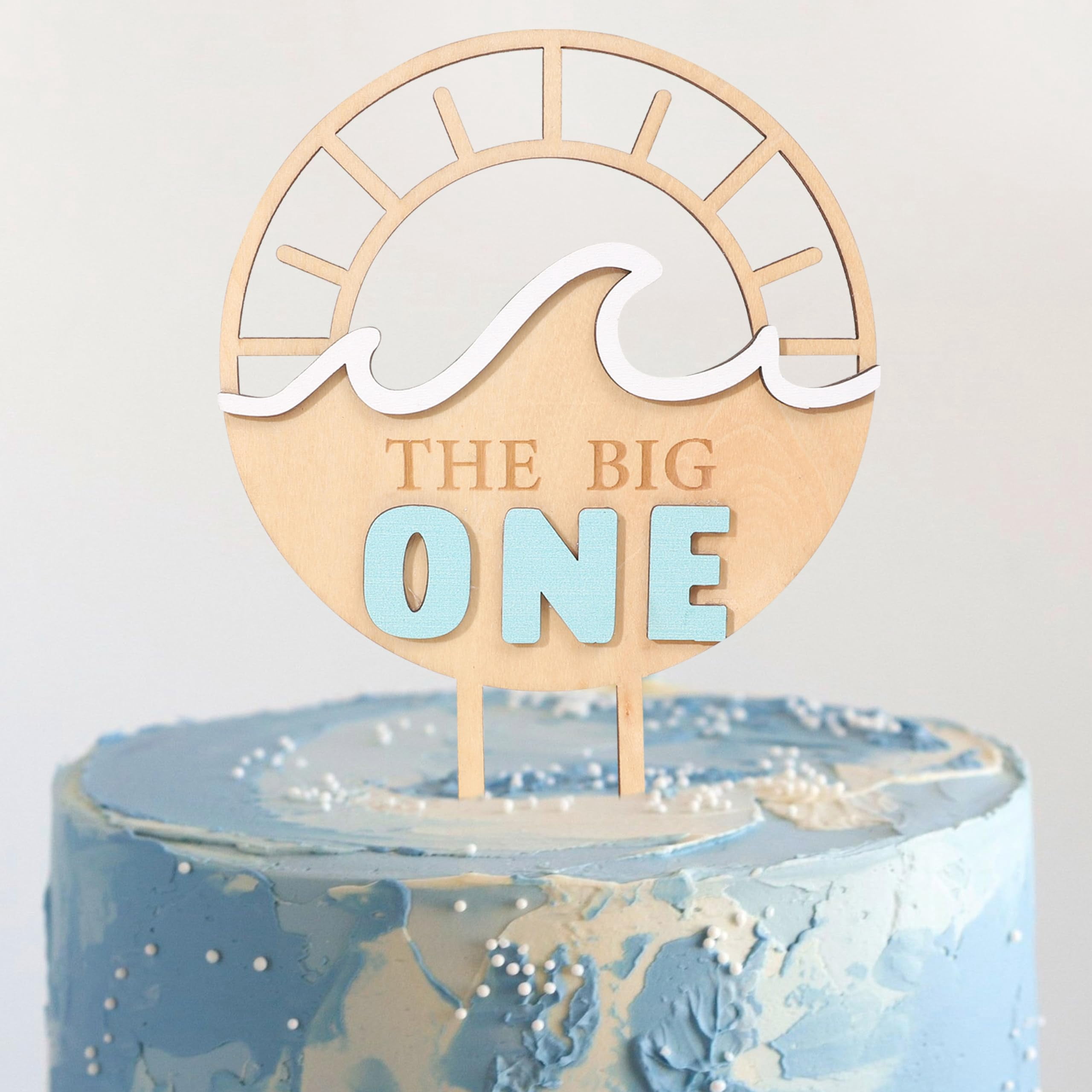Agkvw The Big One Wood Cake ITL1 Topper - Surf Birthday Cake Topper ...