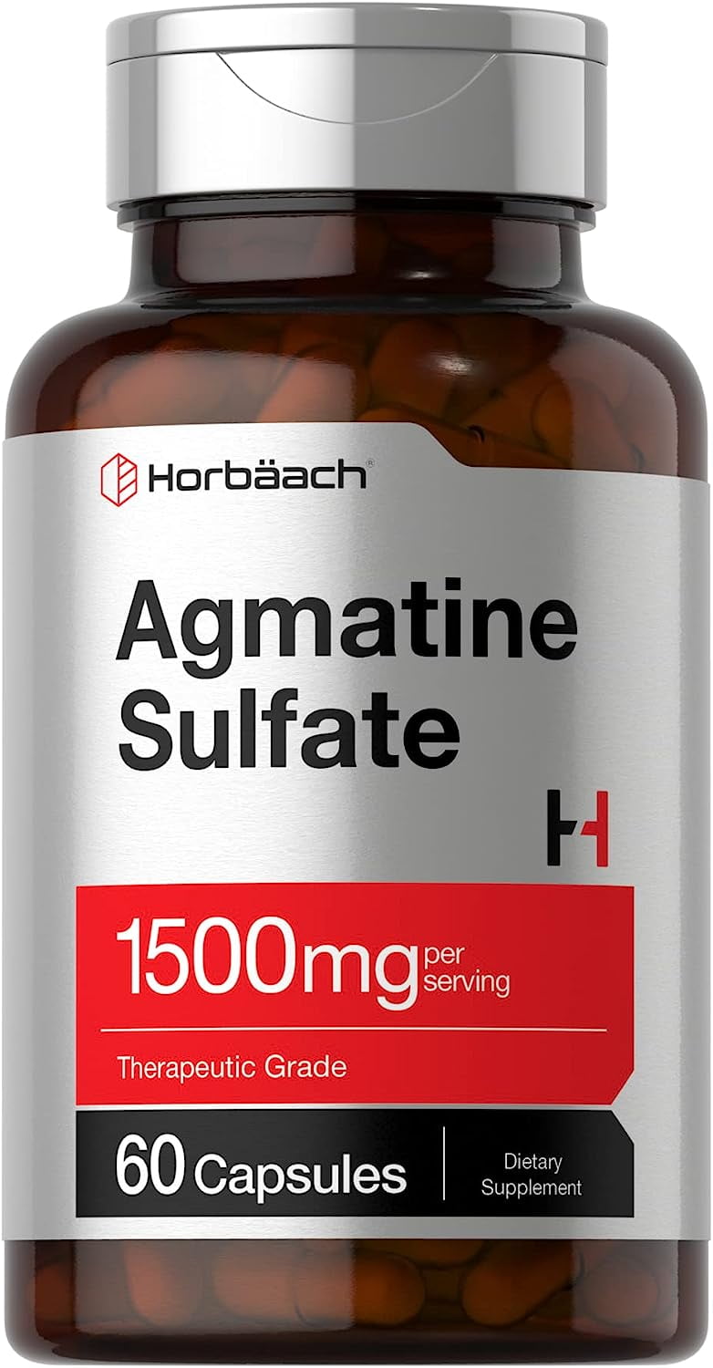 Agmatine Sulfate Capsules 1500mg | 60 Pills | by Horbaach - Walmart.com