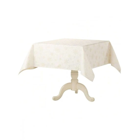 Agnes-GoldSnowflake Square Tablecloth 52x52 Inch, Heavyweight Soft ...