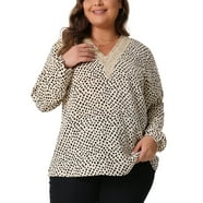 Agnes Orinda Plus Size Boho Floral Blouse, V Neck, Ruffle Sleeve ...