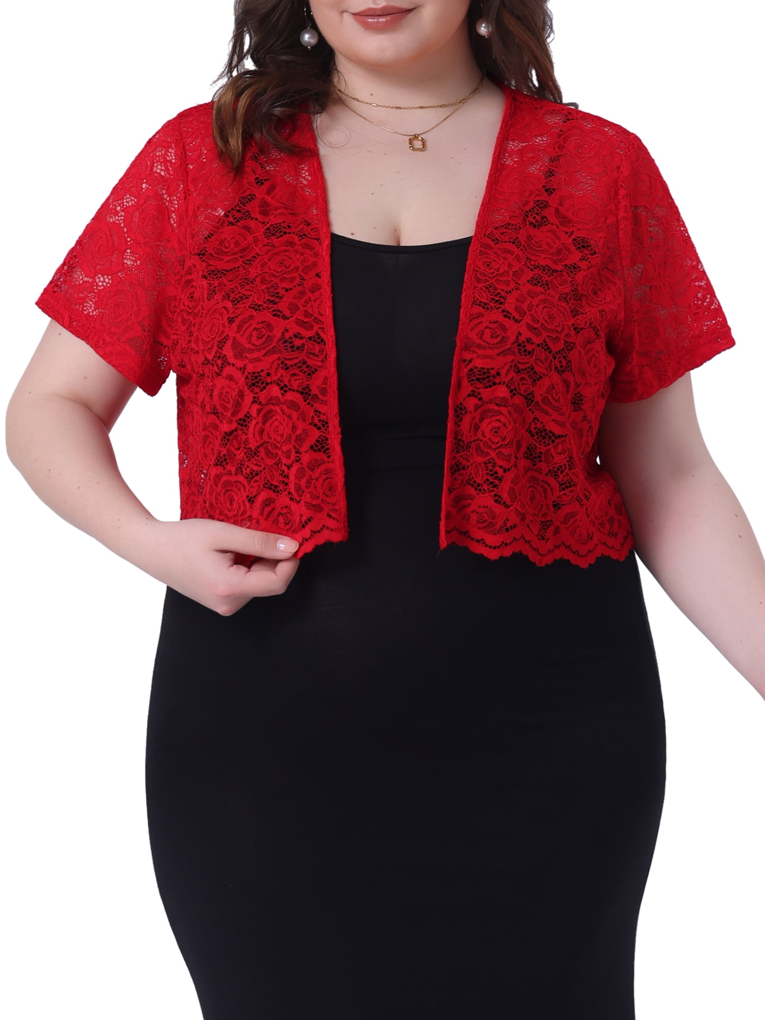 Agnes Orinda Plus Size Mother's Day Bolero Shrugs for Women Open Front ...