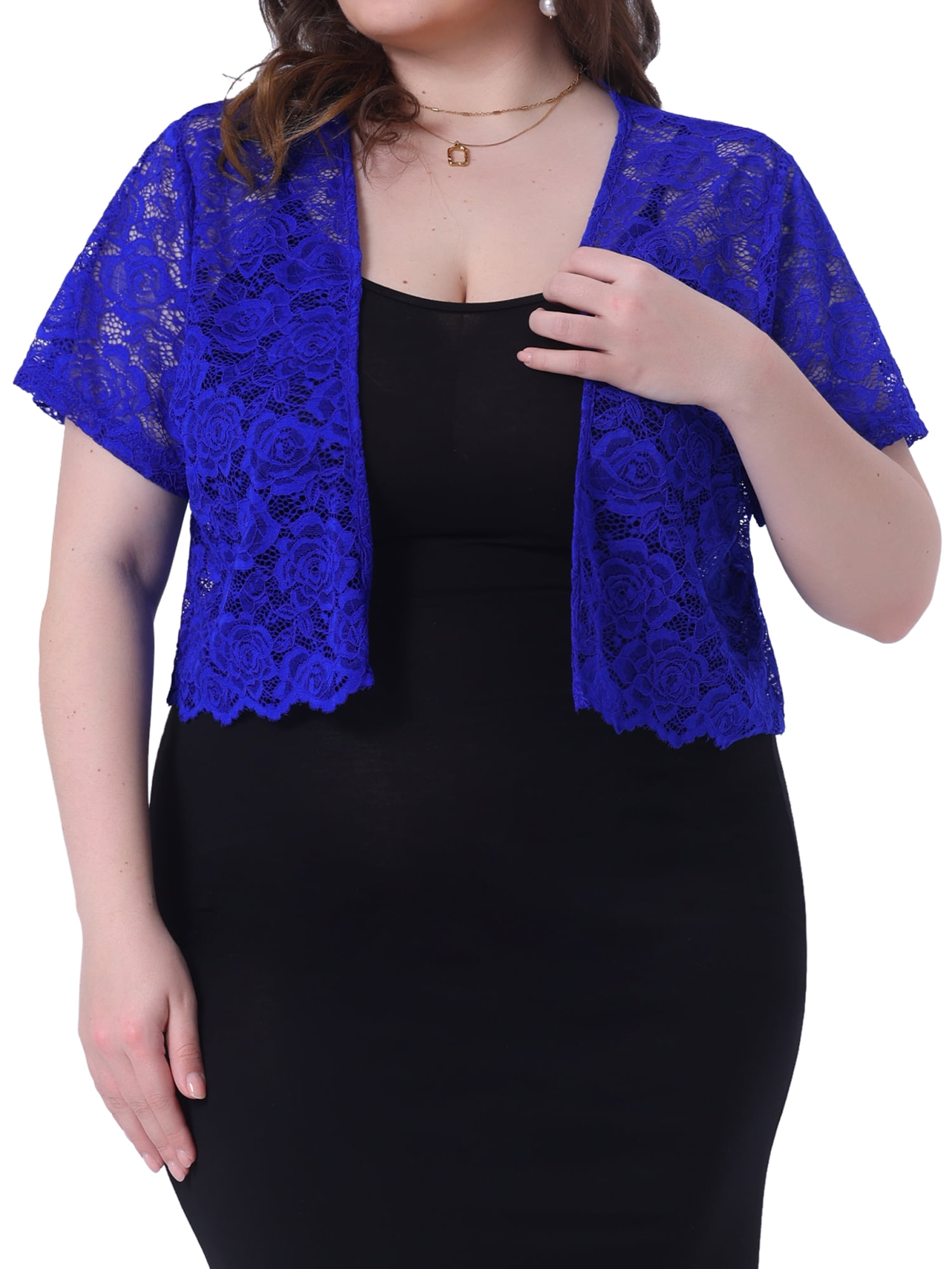 Agnes Orinda Plus Size Bolero Shrugs for Women Open Front Short Sleeve ...