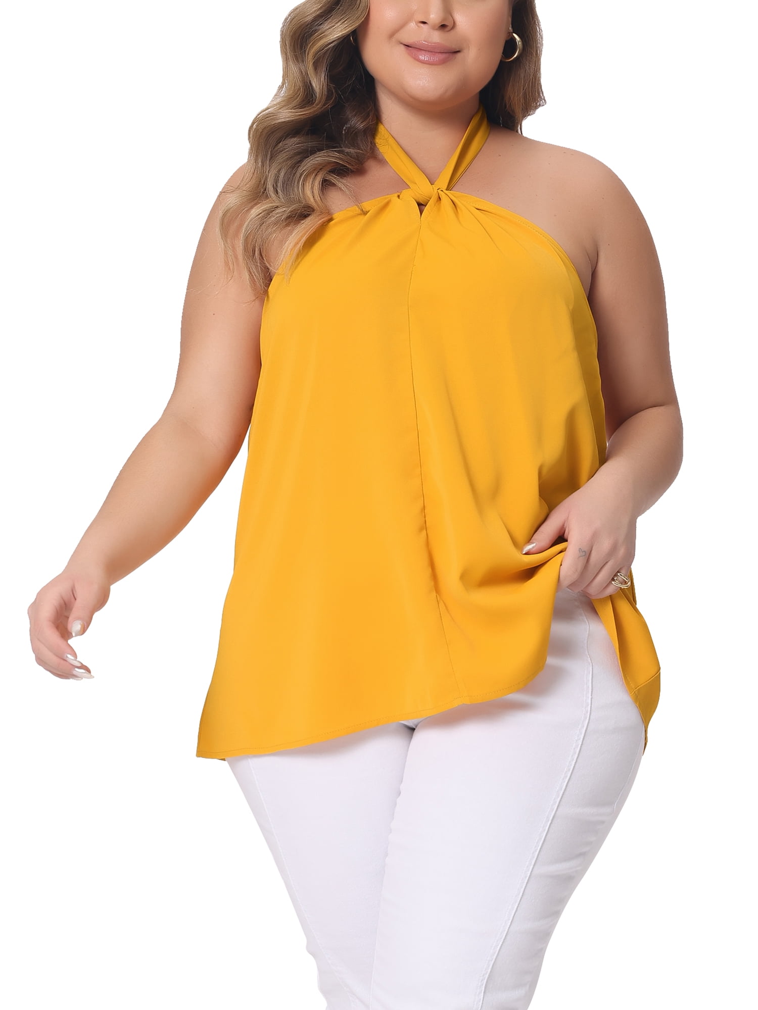 Agnes Orinda Plus Size Camisole for Women Self Tie Hanging Neck ...