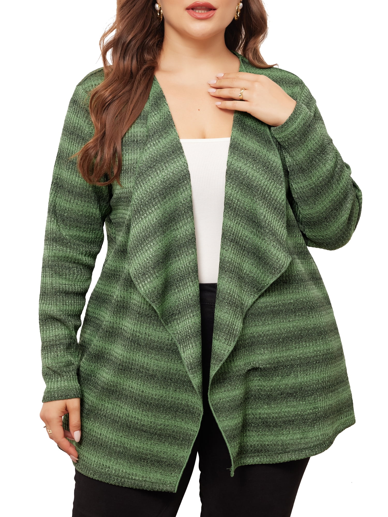 Agnes Orinda Plus Size Cardigan for Women Long Sleeve Casual ...