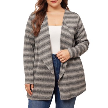 Agnes Orinda Women's Plus Size Cardigans Open Front 3/4 Bell Sleeve ...