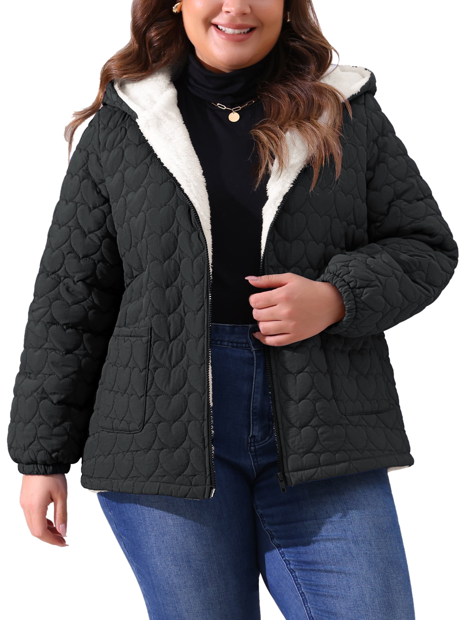 Agnes Orinda Plus Size Coat for Women Lightweight Puffer Jacket with ...