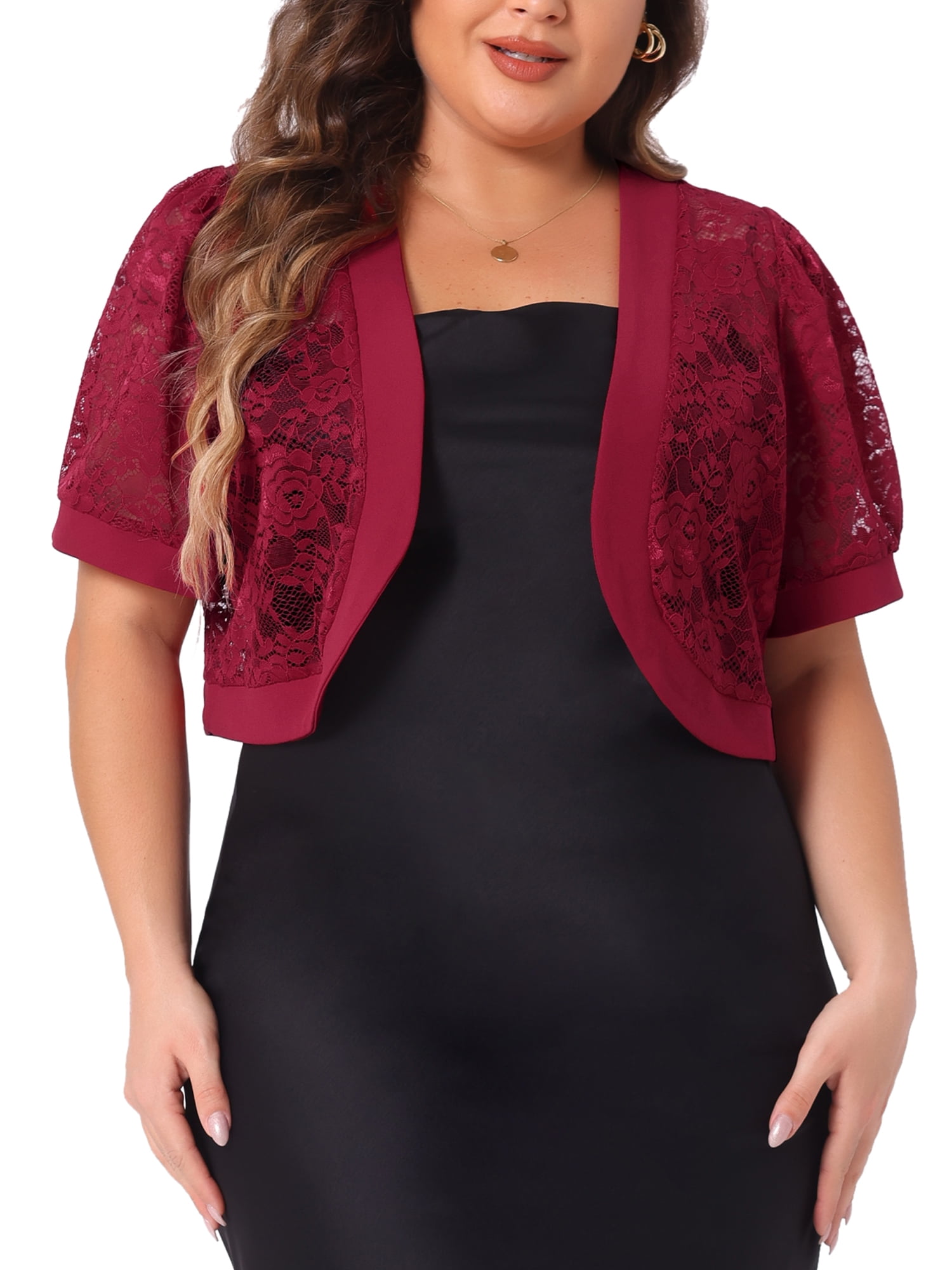 Agnes Orinda Plus Size Cropped Cardigans for Women Open Front Short ...