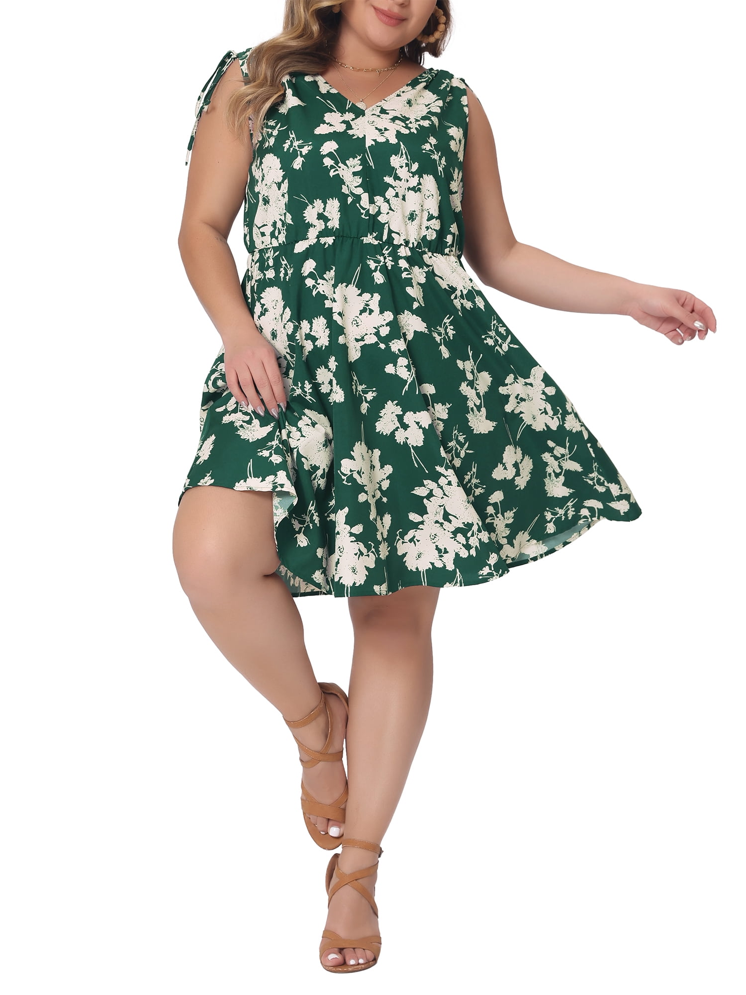 Agnes Orinda Plus Size Dress for Women 2024 Summer Boho Tie Strap ...