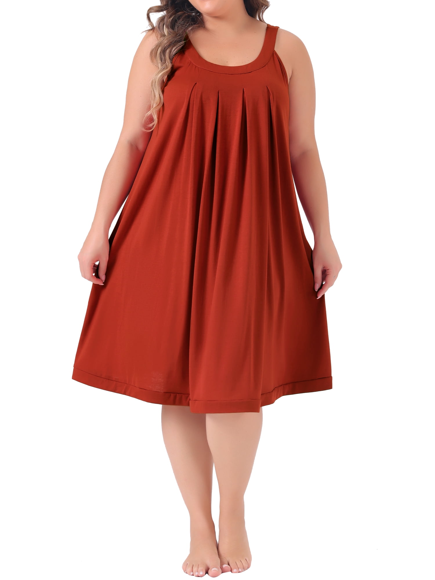 Agnes Orinda Plus Size Nightgowns for Women Sleeveless Sleepwear Wide ...