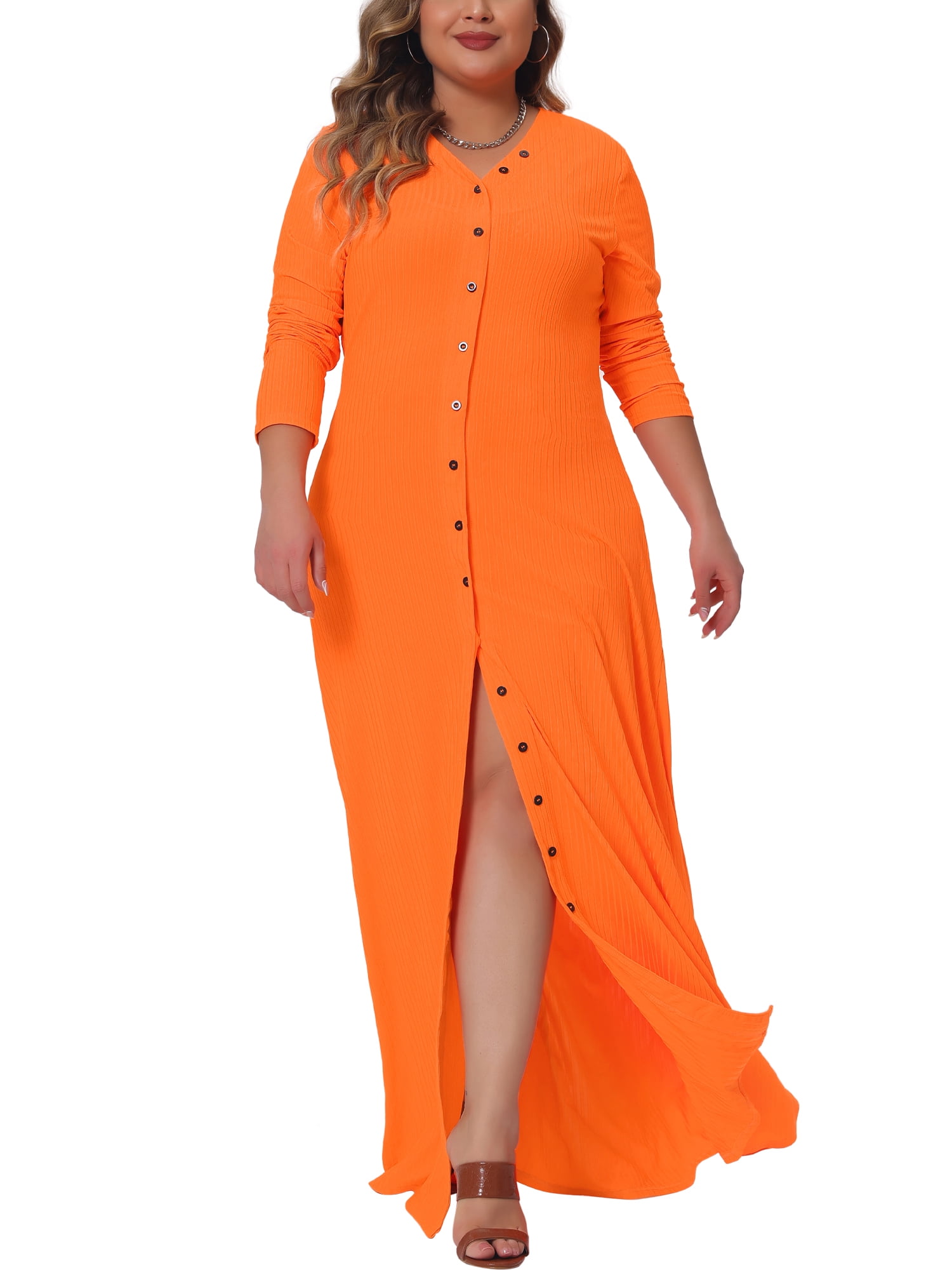 Plus Size Orange Cardigan