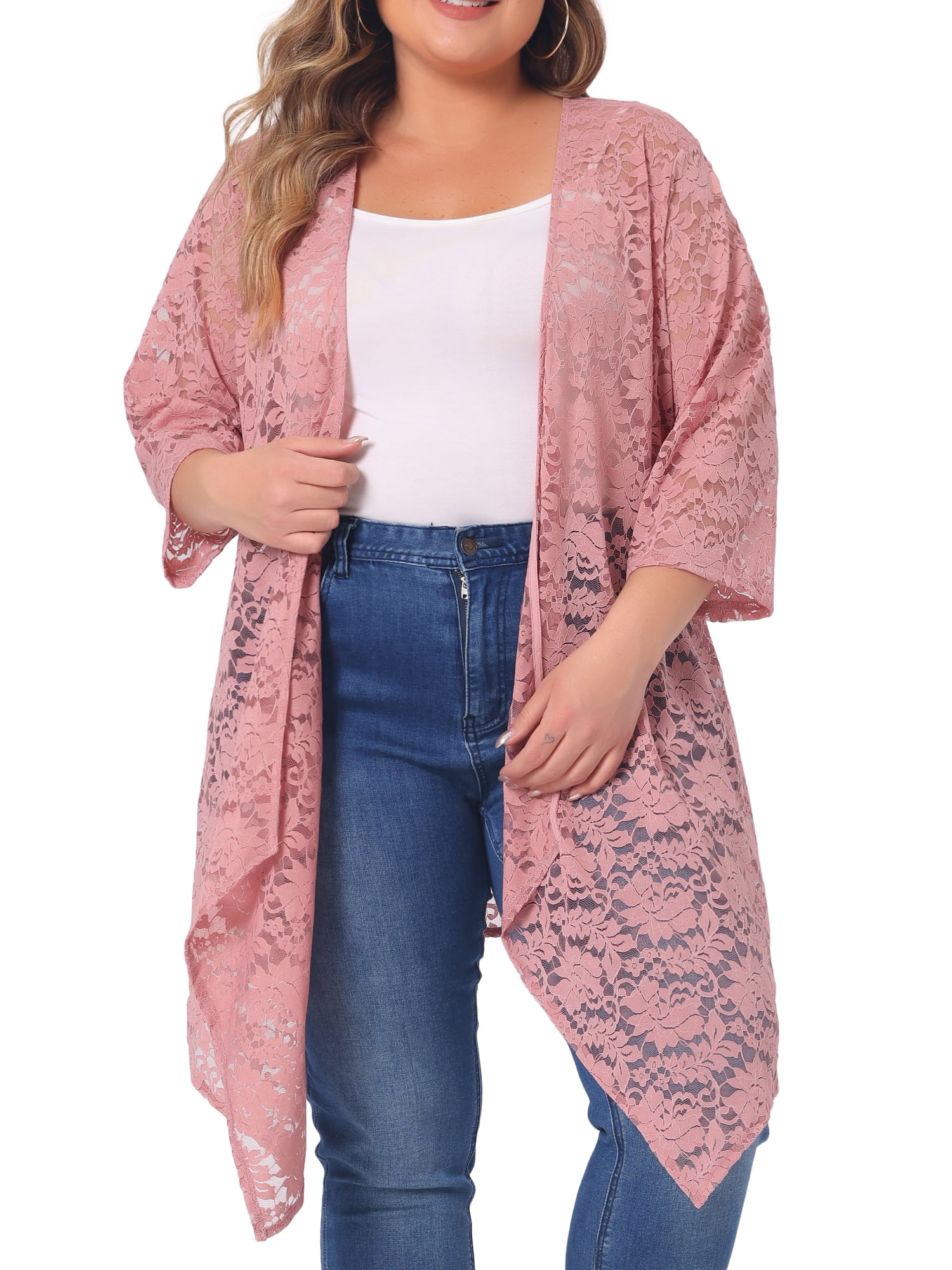 Agnes Orinda Women's Plus Size Lace Crochet Draped Shawls Lightweight ...