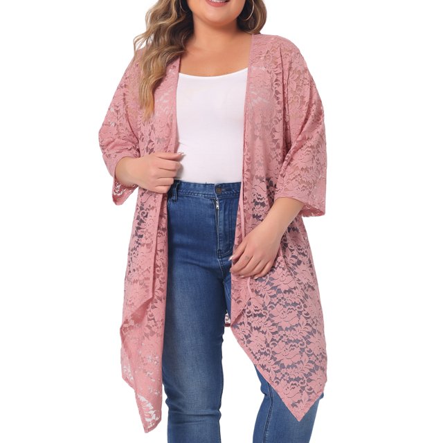 Agnes Orinda Women's Plus Size Lace Crochet Draped Shawls Lightweight ...