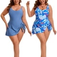 NOMADIC NOOK Women's Plus Size 2 Pieces Swimdress Tummy Control Push Up ...