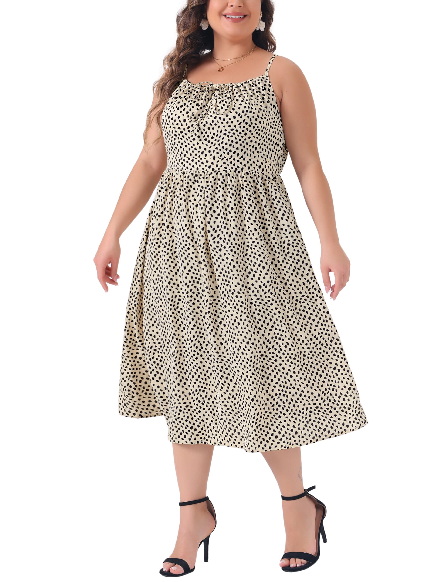 Agnes Orinda Women's Plus Size Adjustable Spaghetti Strap Floral Casual ...