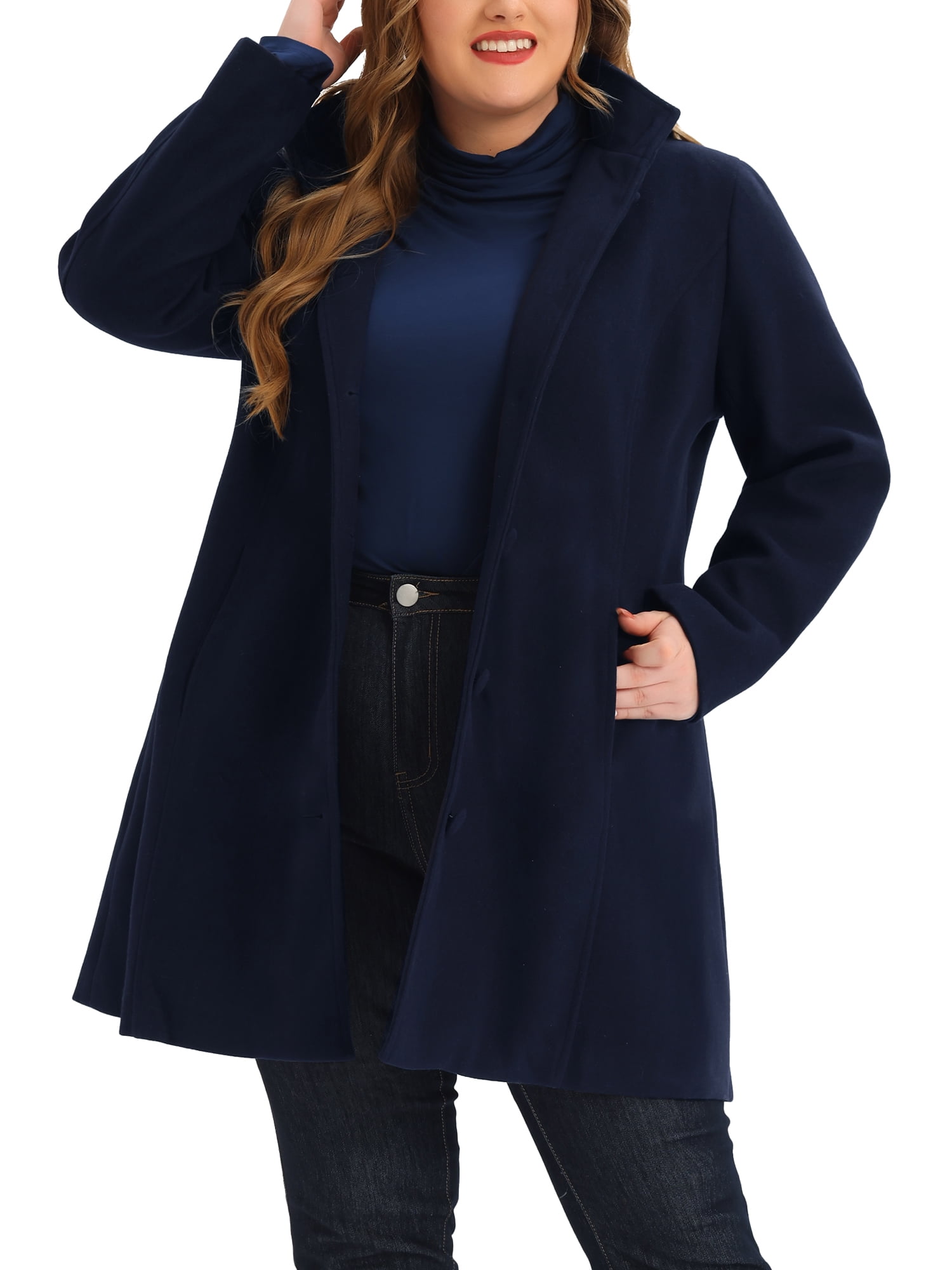 Agnes Orinda Women's Plus Size Detachable Hooded Jacket Elegant ...