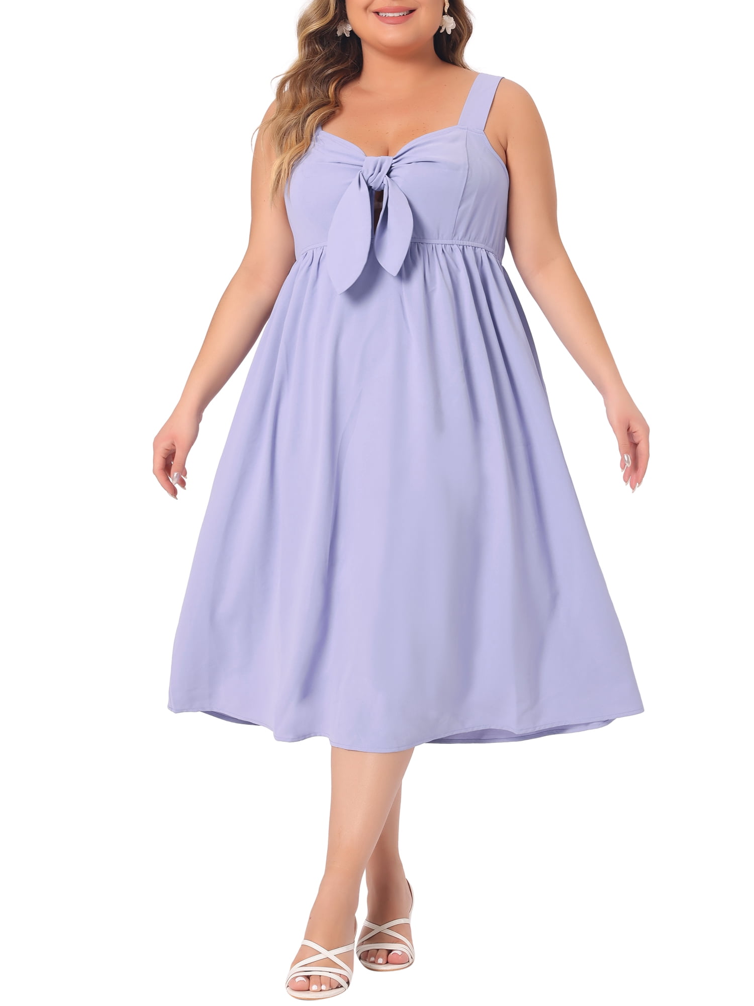 Agnes Orinda Women's Plus Size Cami Dress Clothing Flowy Midi Spring ...