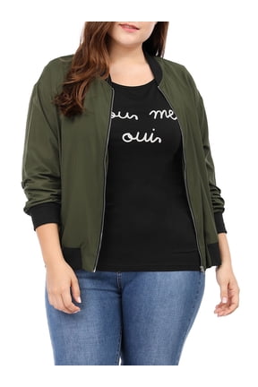 Shop Women's Plus Size Bomber Jackets in Navy, Pink and More