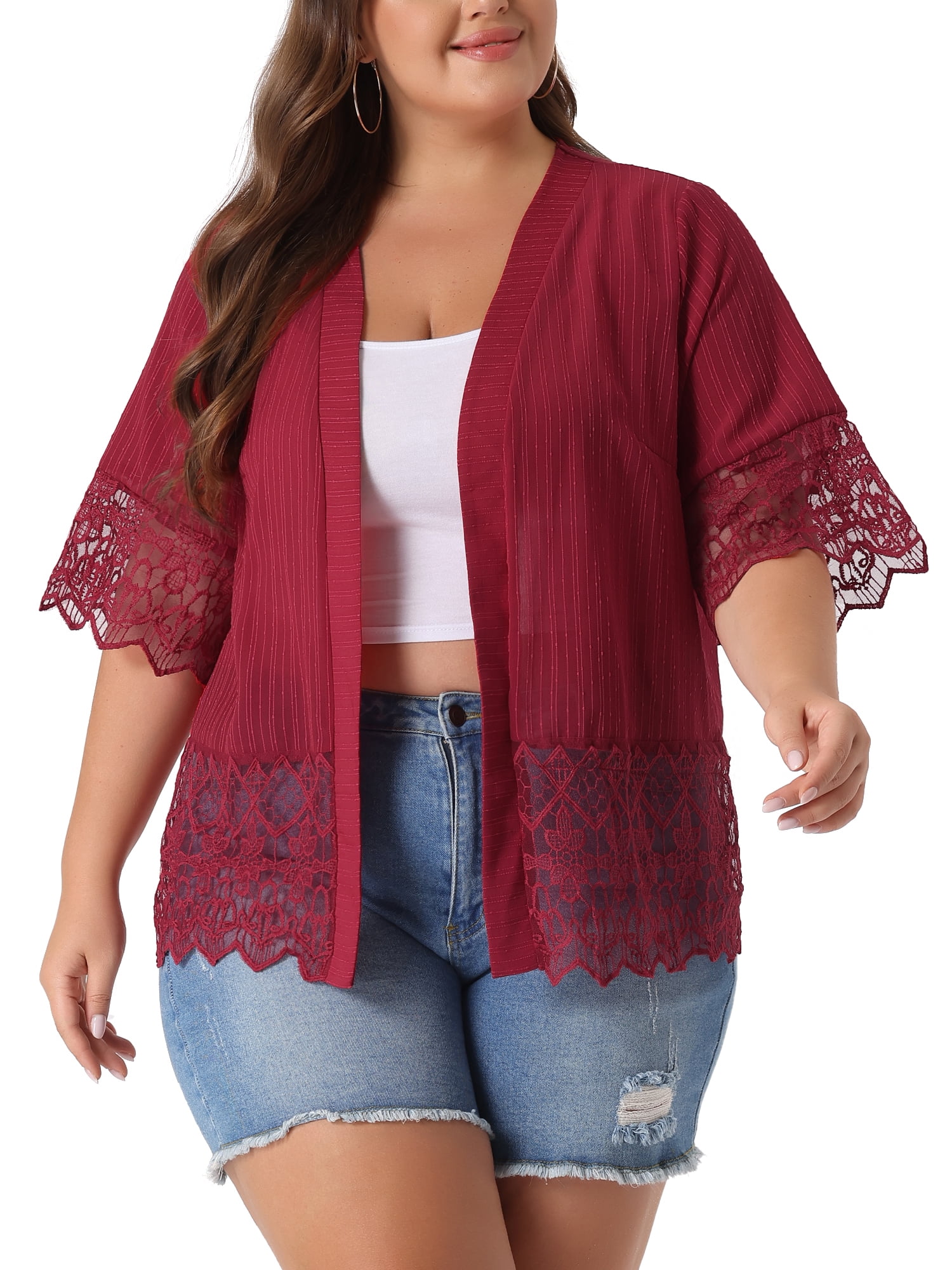 Agnes Orinda Women's Plus Size Mother's Day Cover Up Lace Panel Summer ...