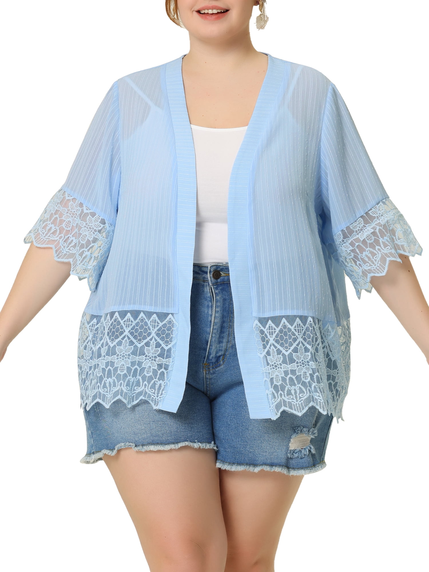 Agnes Orinda Women's Plus Size Cover Up Lace Panel Summer Holiday Boho ...