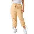 Agnes Orinda Womens Plus Size Drawstring Elastic Waist Stacked Cargo