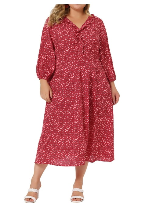 Agnes Orinda Plus Size Dresses For Women Long Sleeve Elegant Knitted ...