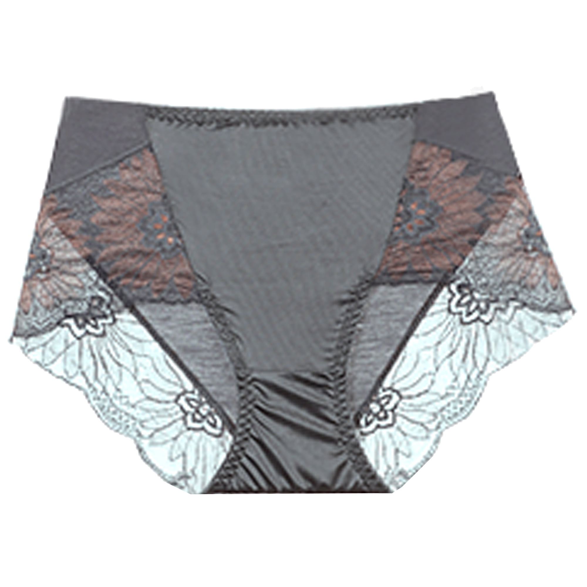 Agnes Orinda Women's Plus Size Floral Lace Trim High Rise Brief ...