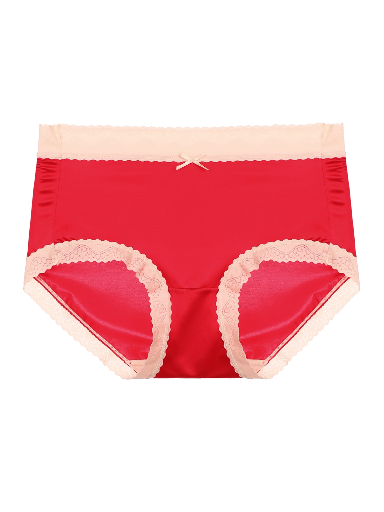 Agnes Orinda Women's Plus Size High Waist Ice Silk Brief Stretchy ...