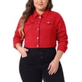Agnes Orinda Women's Plus Size Jean Button Outfits Fashion Cropped ...