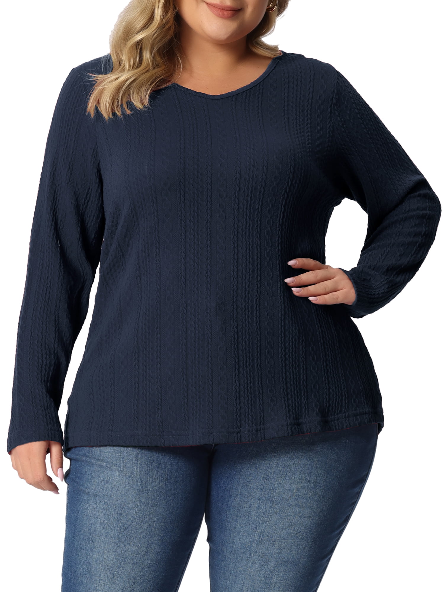 Agnes Orinda Womens Plus Size Knit Thin Fall Winter Trendy Crochet Comfy Pullover Sweaters 1x