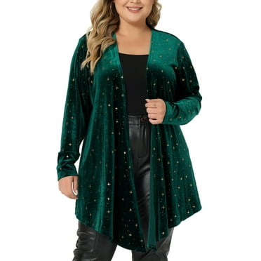 Agnes Orinda Women's Plus Size Long Sleeves Open Front Striped Fall Winter Boho Sweater Cardigan ...