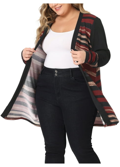 Women's Plus Size Polka Dots Lightweight Cardigan - Walmart.com