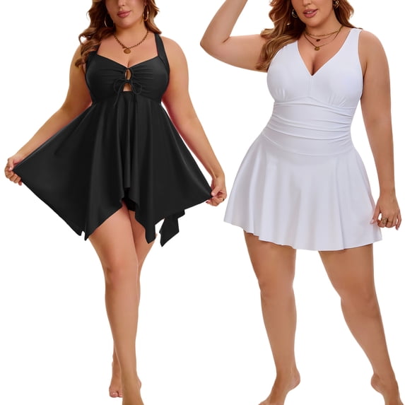Agnes Orinda Women's Plus Size Mother's Day 2 Piece Swimsuit Tankini ...