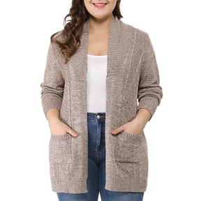 Agnes Orinda Women's Plus Size Long Sleeve Open Front Sheer See Through ...